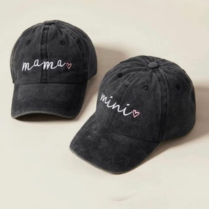 MAMA and MINI Matching Baseball Hats Embroidered Mother - Etsy