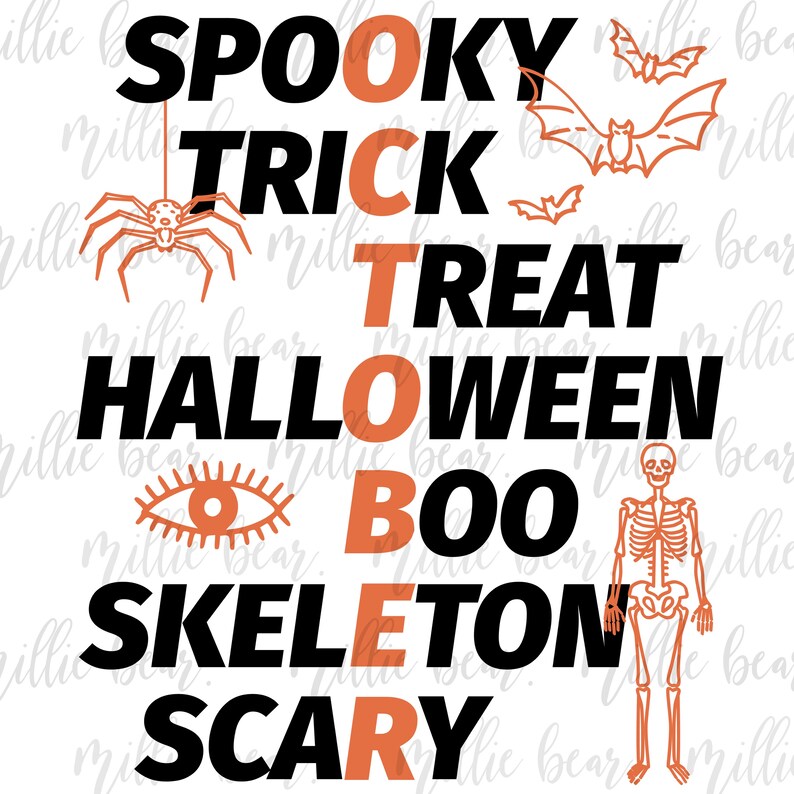 October PNG Halloween PNG Spooky Halloween Clipart - Etsy