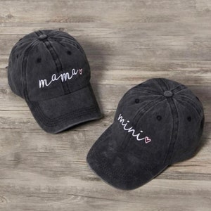 MAMA and MINI Matching Baseball Hats Embroidered Mother - Etsy