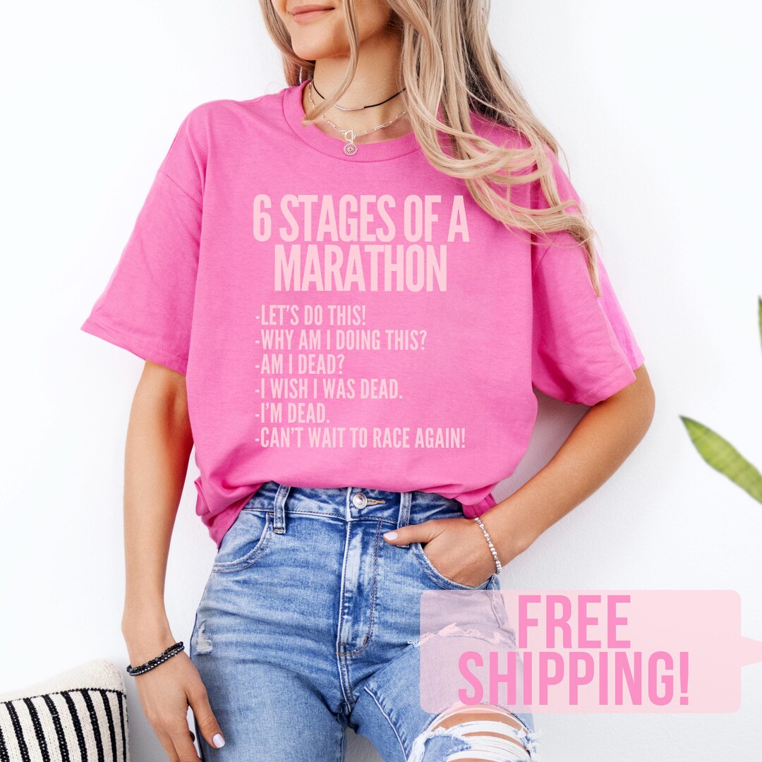 Stages of Marathon Running Shirt, Marathon Runner Tee, Marathon Gift ...