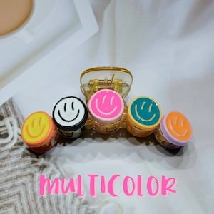 Smiley Face Hair Clip, Retro Hair Barette, Happy Face Hair Claw, Summer ...