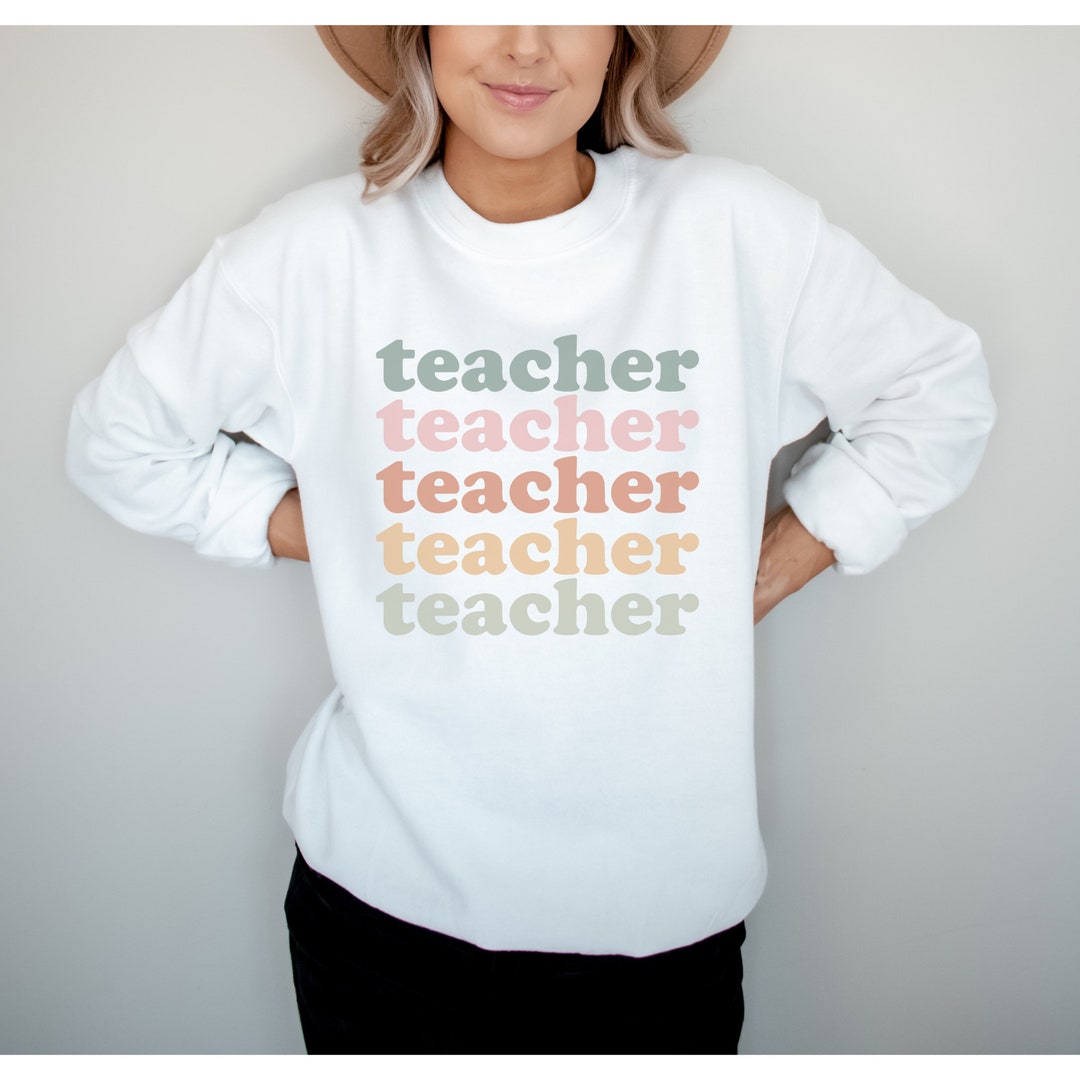 Retro Teacher Sweatshirt, Teacher Sweatshirt, Retro Teacher Pullover ...