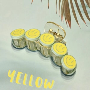 Smiley Face Hair Clip, Retro Hair Barette, Happy Face Hair Claw, Summer ...