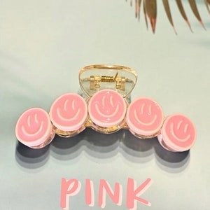 Smiley Face Hair Clip, Retro Hair Barette, Happy Face Hair Claw, Summer ...