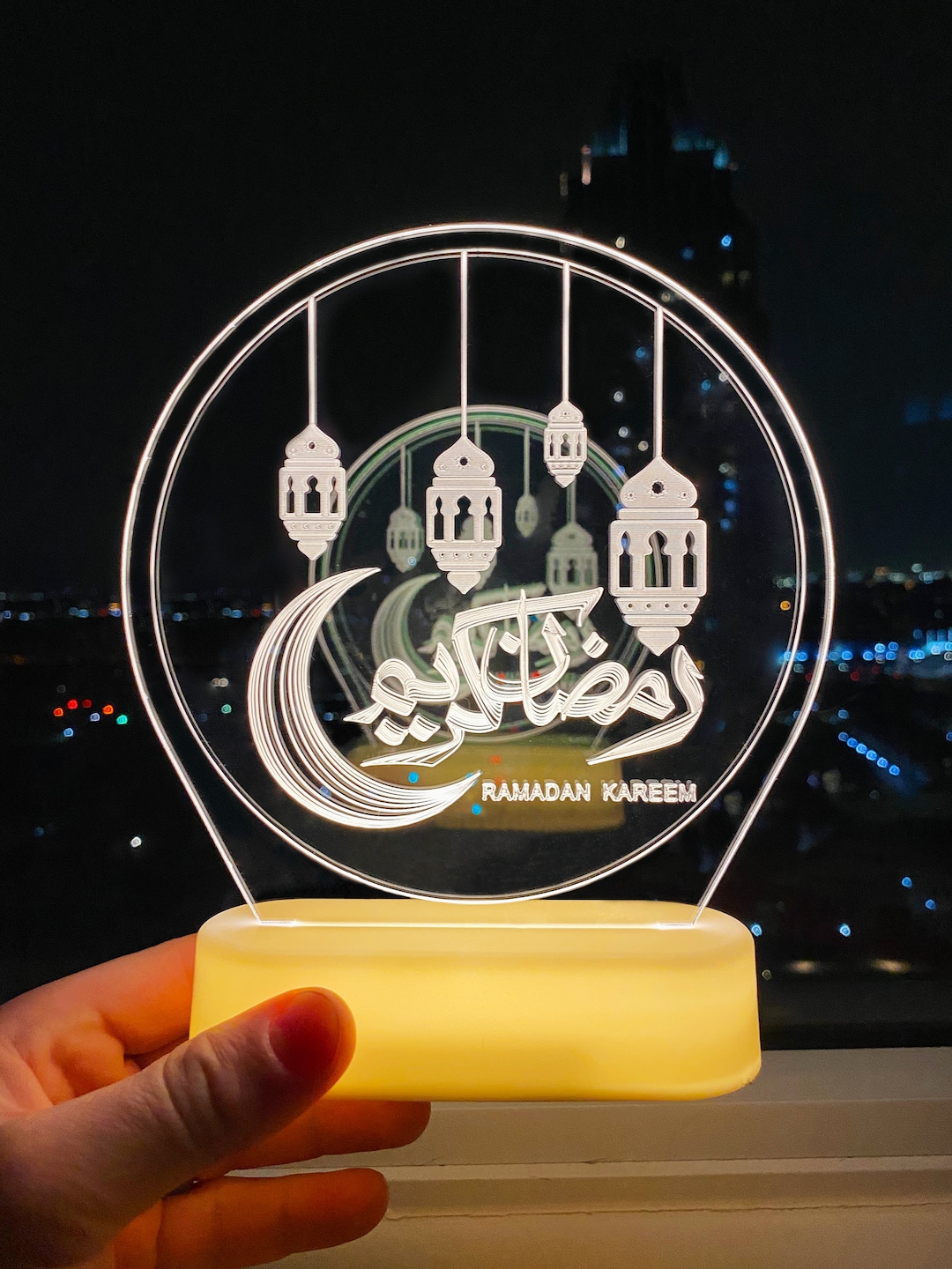 Ramadan Decoration Lantern, 3D LED Acrylic Lights, Decorative Lamp for ...