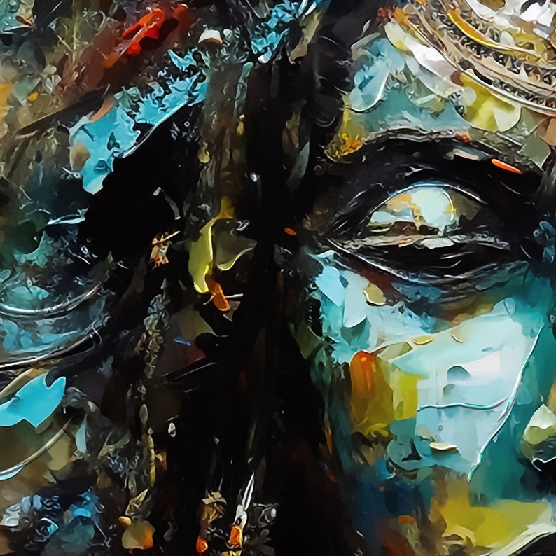 Lord Shiva Canvas Painting – Digital Acrylic Hindu God Wall Art (set of ...