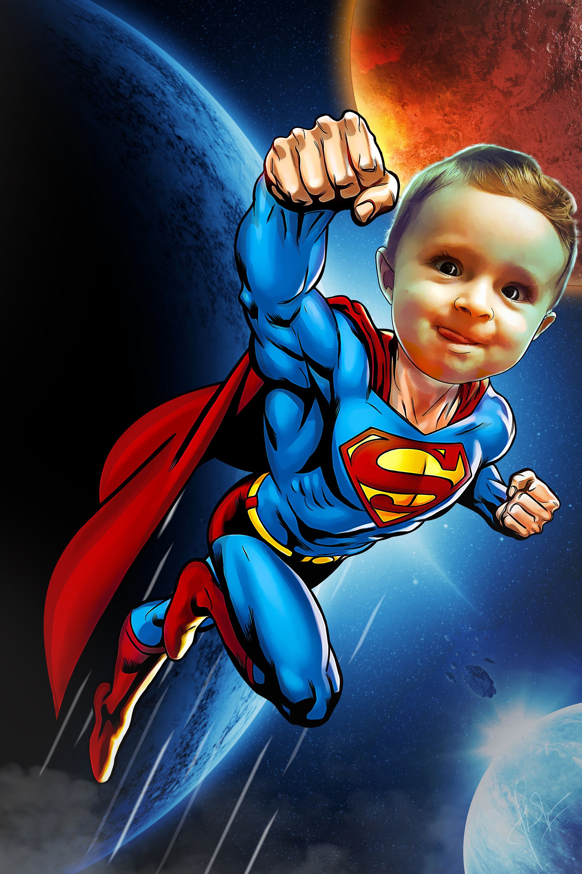 Superhero Portrait From Your Photo, Custom Family Superhero Portrait ...