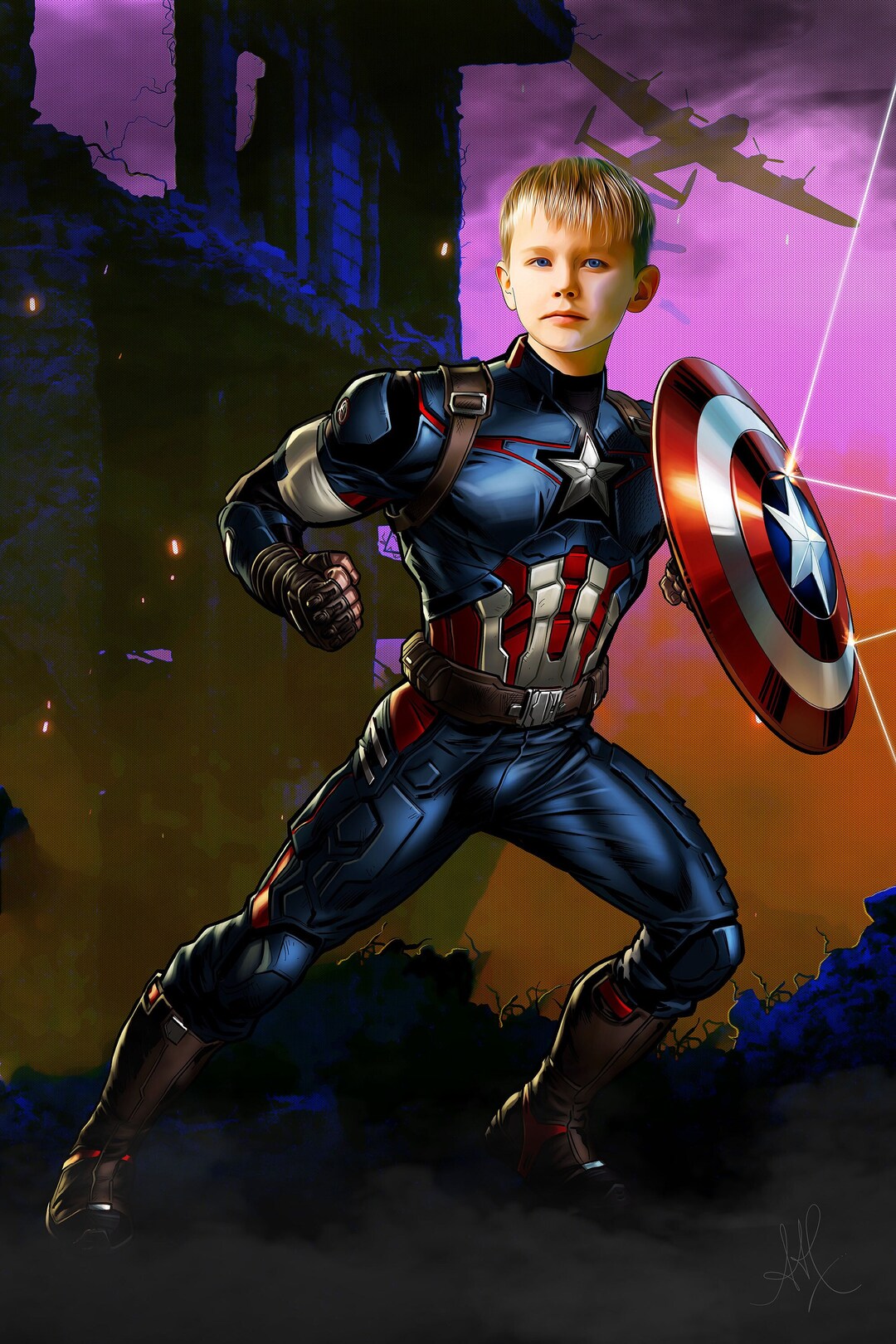 Superhero Portrait From Your Photo, Custom Family Superhero Portrait ...