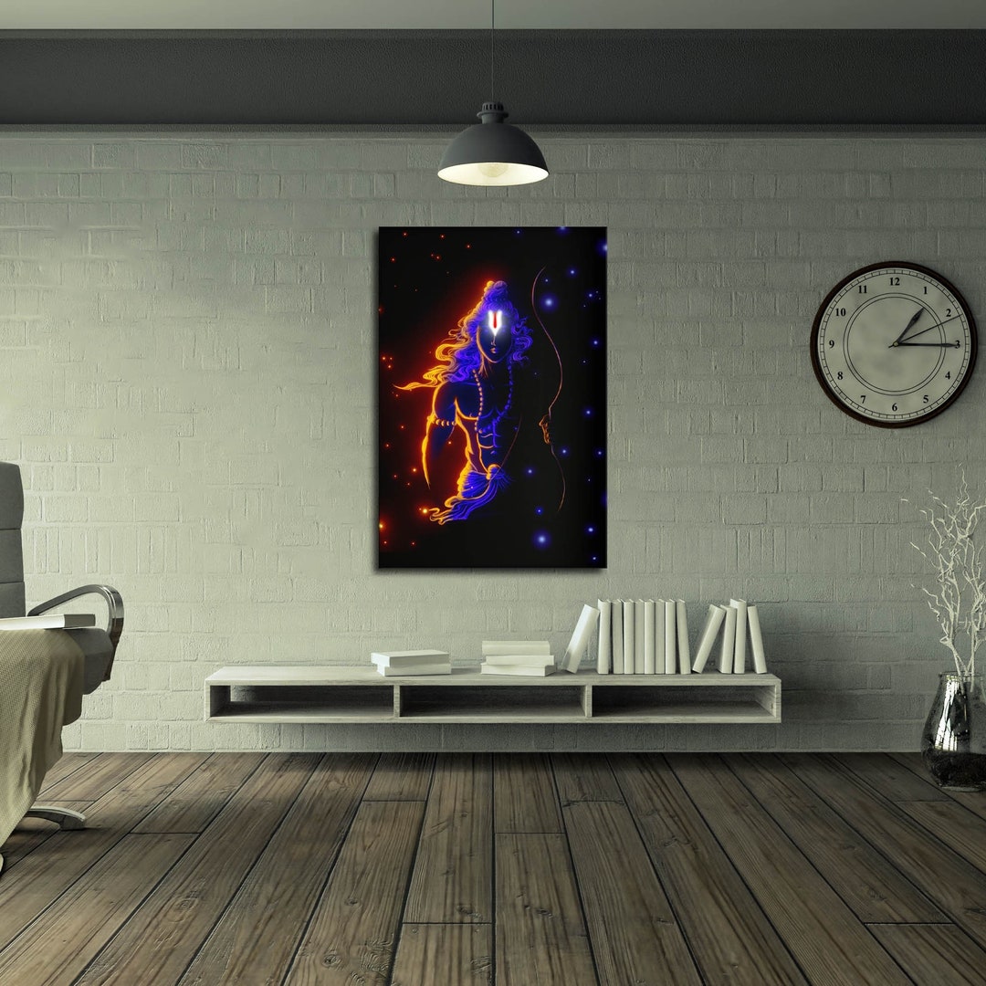 Shri Ram Painting Lord Ram Wall Art Created Digitally and Printed on ...