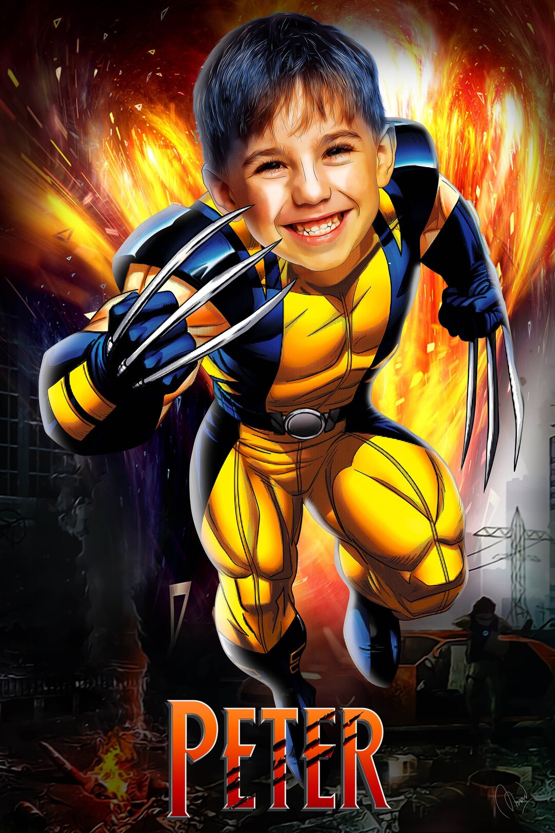 Custom Wolverine Portrait, Personalized Superhero Gift (digital) - Etsy