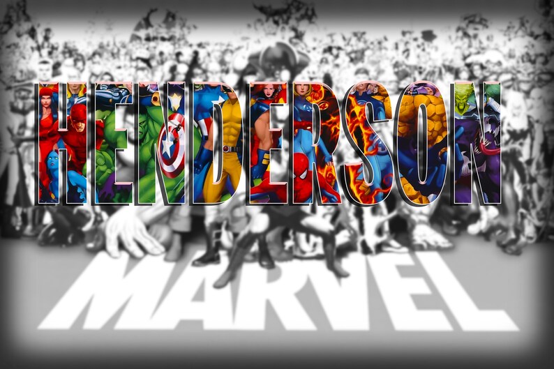 MARVEL NAME Customized Name Wall Art, Custom Name Art, Digital Name ...