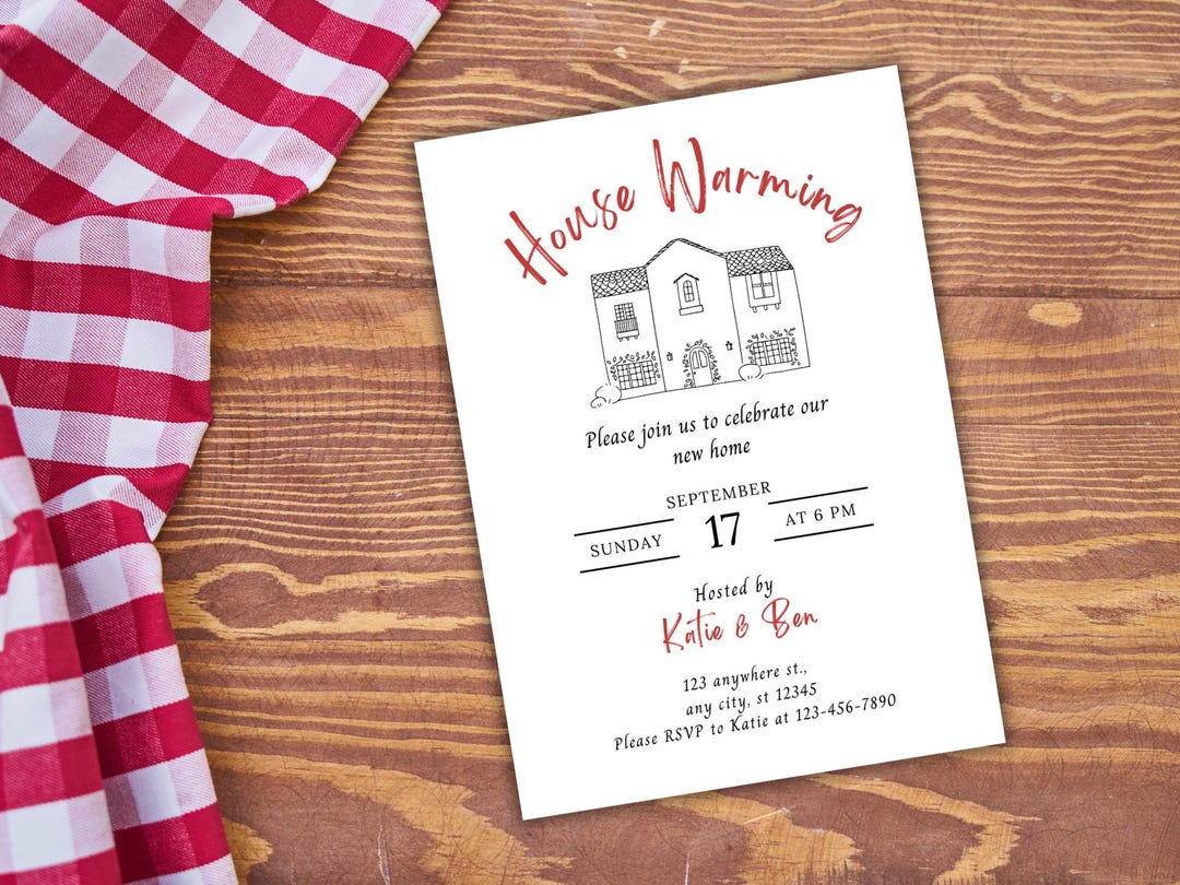 Simple House Warming Invitation Digital Template, Minimalistic ...