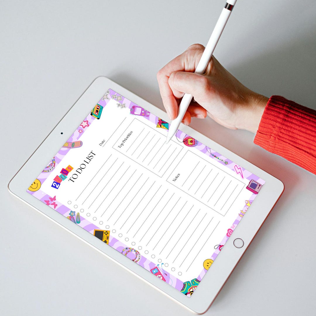 Digital Y2k to Do List, Y2k Assignment Tracker, 2000s Printable to Do ...