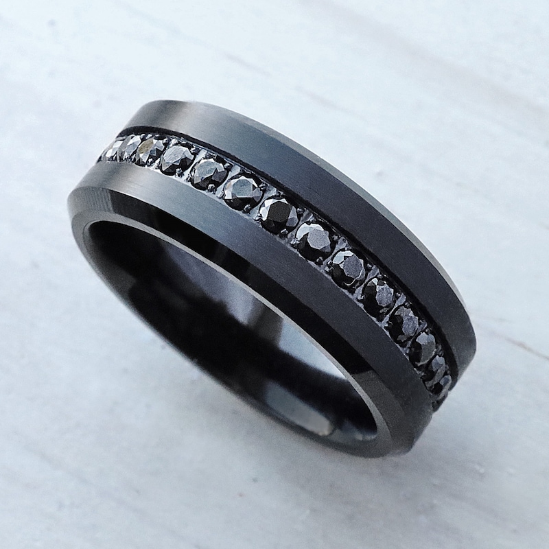 Mens Black Diamond Ring - Etsy