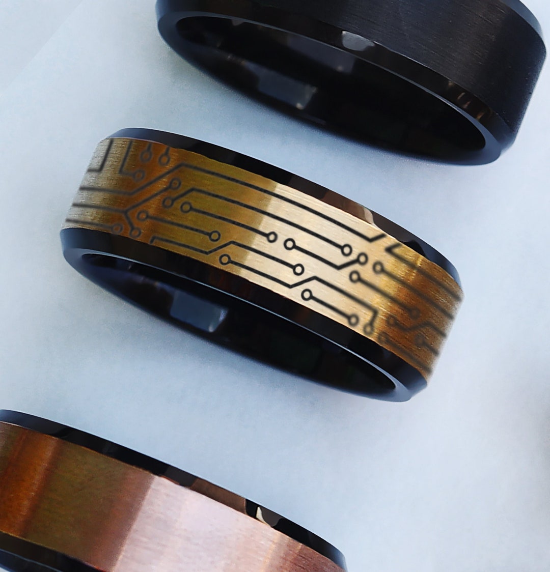 Engraved Circuit Board Ring, Circuit Pattern Ring, Circuit Board ...