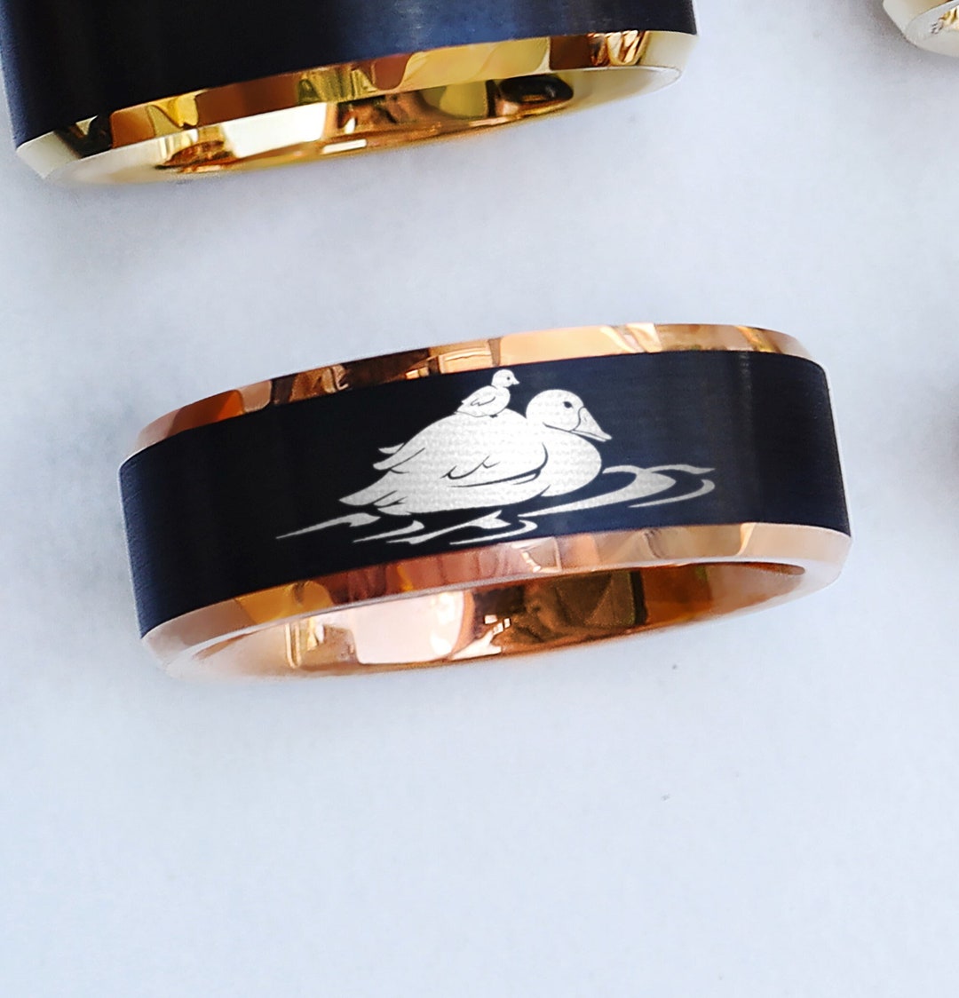 Engraved Duck Family Ring, Mama Duck Ring, Daddy Duck Ring, Hen ...