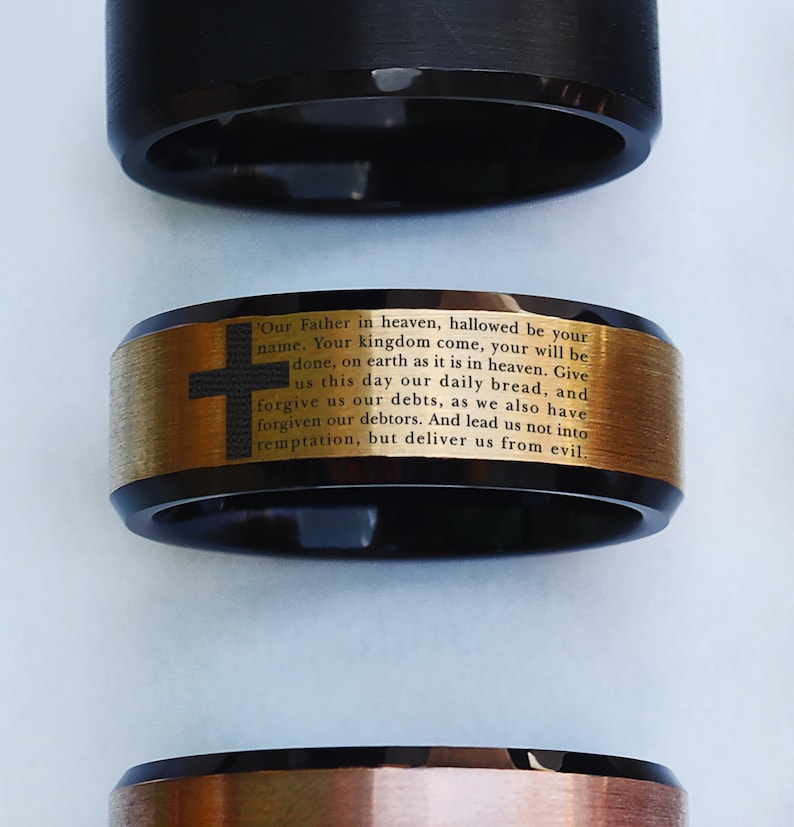 Engraved Lords Prayer Ring Christian Ring Bible Verse Ring - Etsy