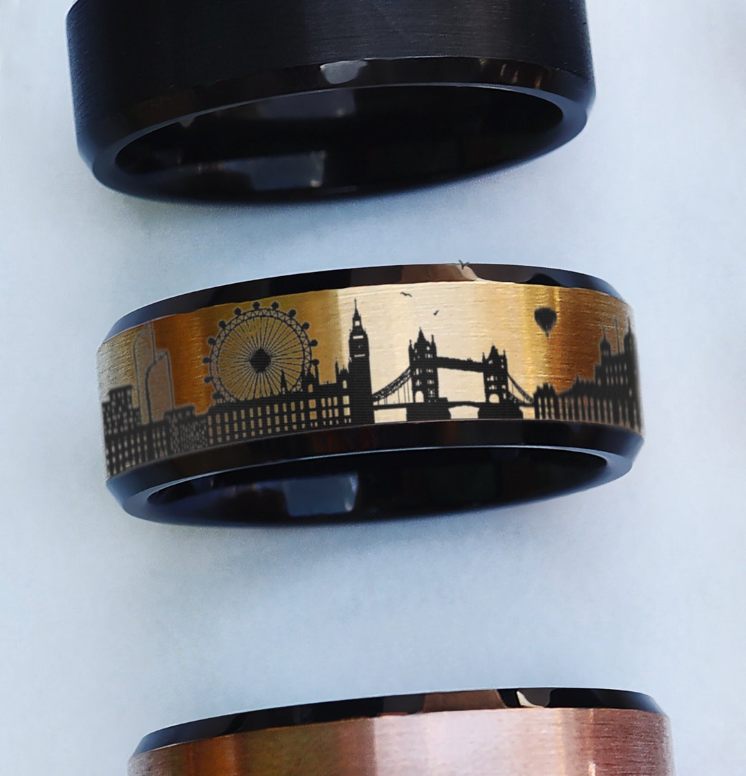 Engraved London England Scene Ring, London United Kingdom Scene Ring ...