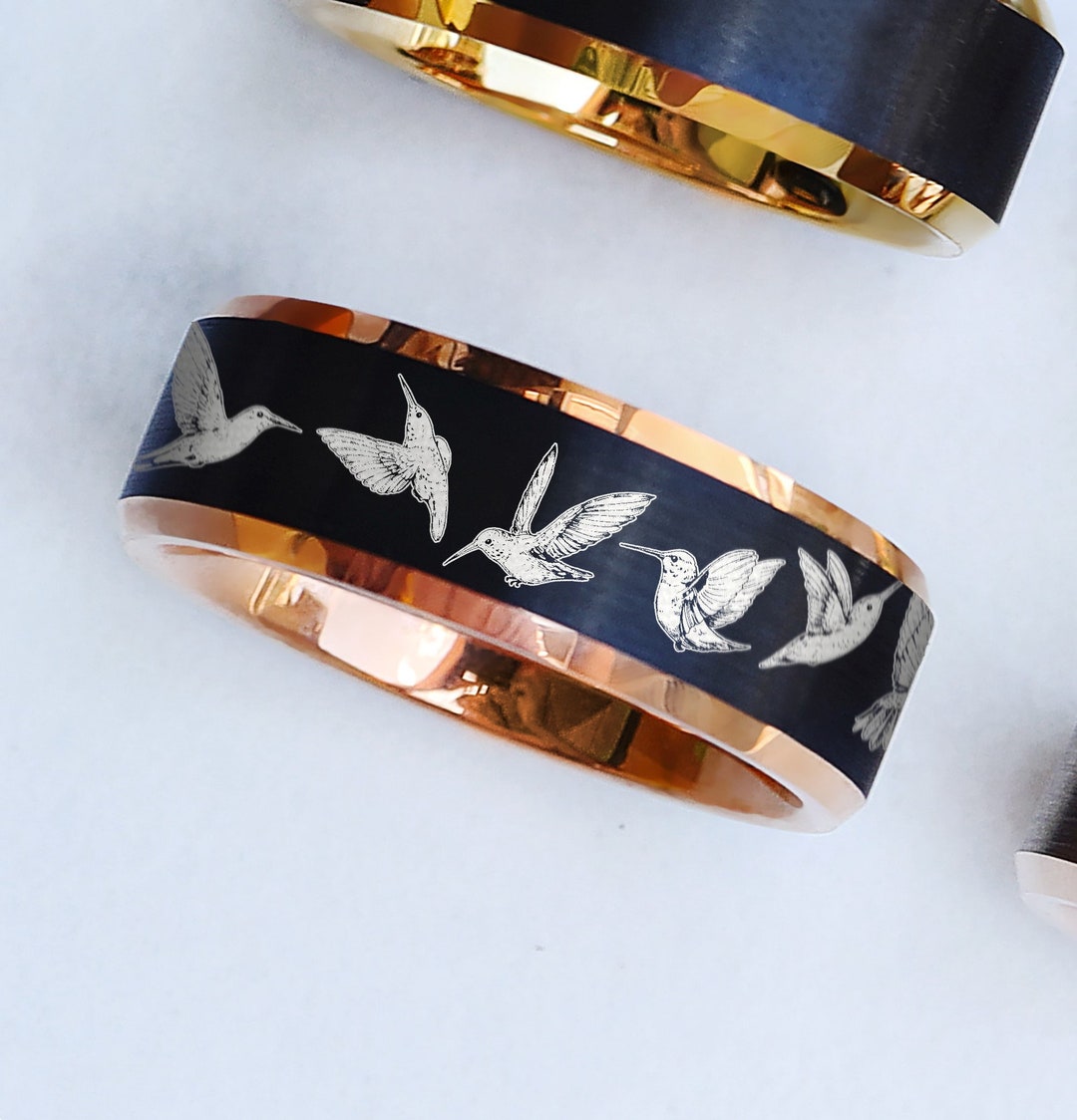 Engraved Hummingbird Gift, Hummingbird Ring, Hummingbird Promise Ring ...
