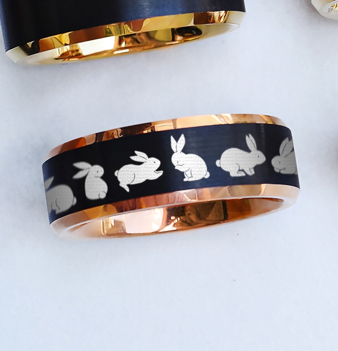 Engraved Rabbit Ring, Bunny Ring, Bunny Jewelry, Rabbit Jewelry, Bunny ...