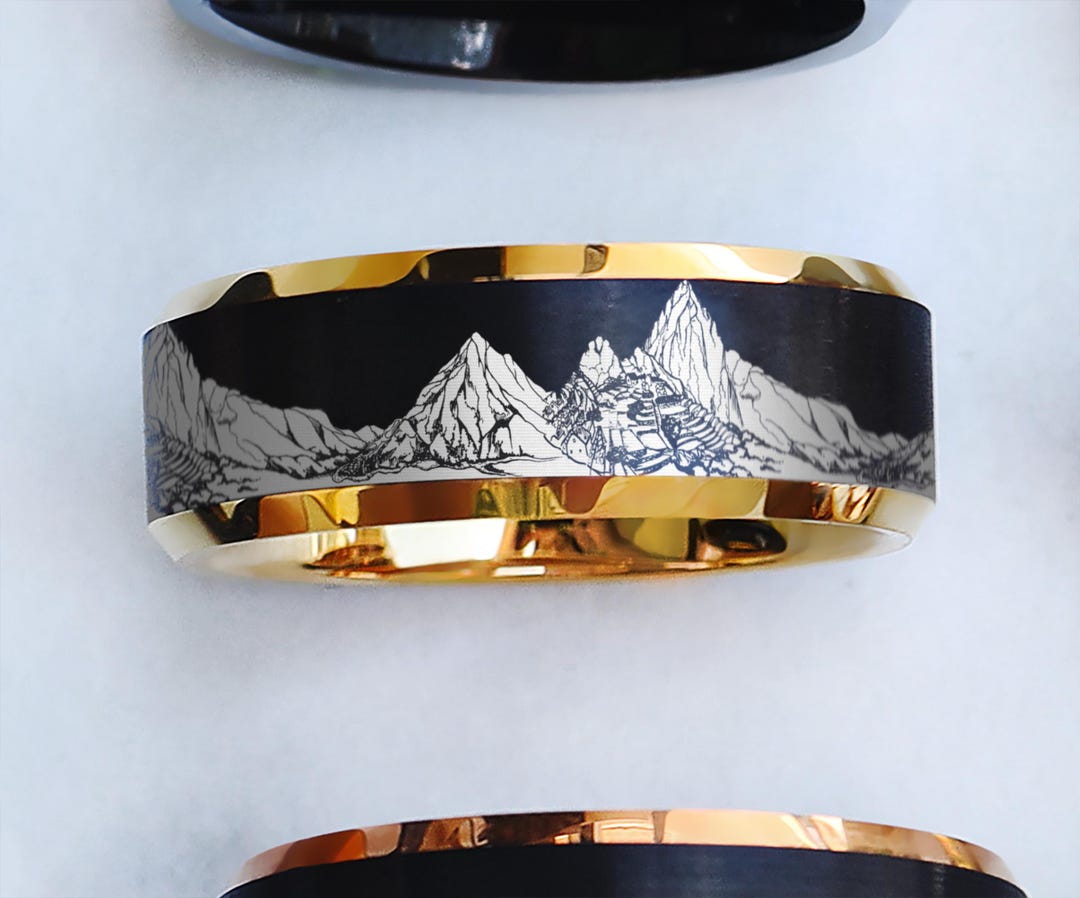 Engraved Machu Picchu Ring, Machu Picchu Travel Ring, Ancient Machu ...