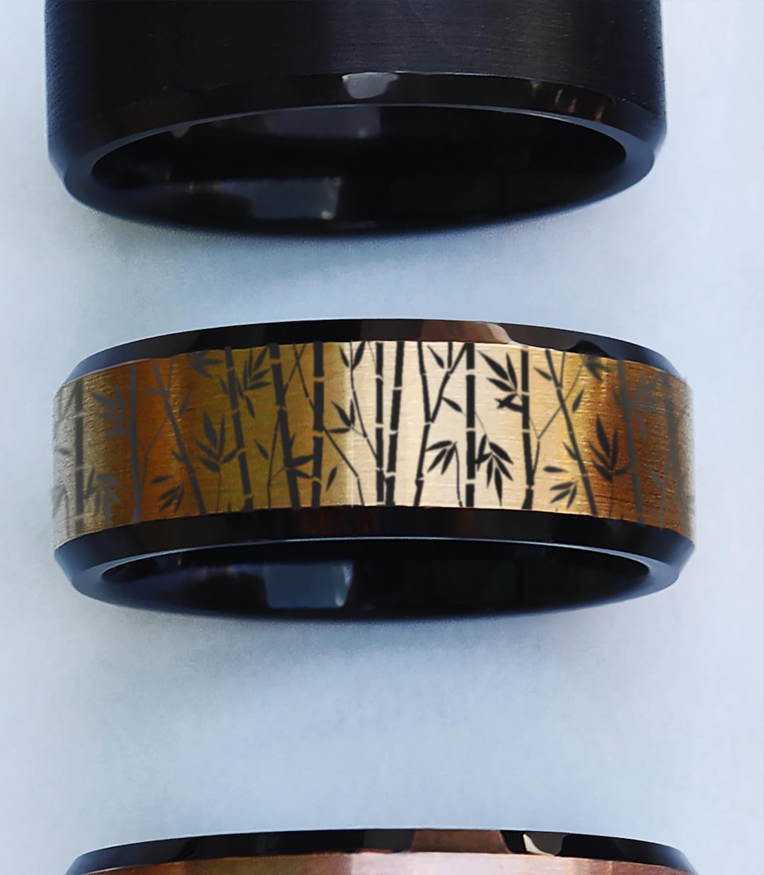 Engraved Bamboo Ring, Bamboo Pattern Wedding Ring , Bamboo Wedding Ring ...