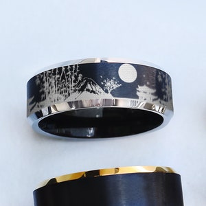 Engraved Feudal Japan Scene Ring, Old Japan Scene Ring, Nihon Japanese ...