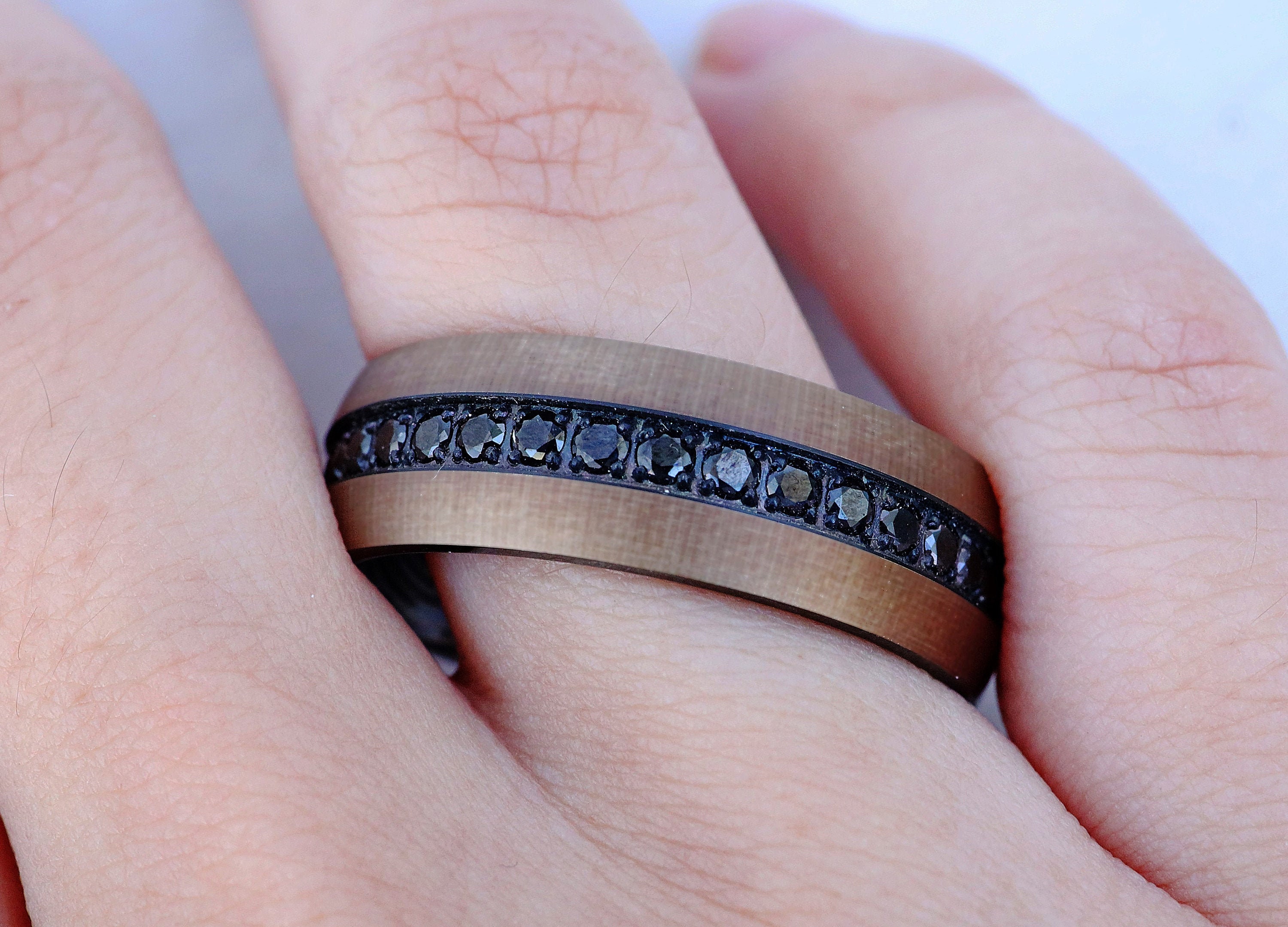 Black metal ring Etsy