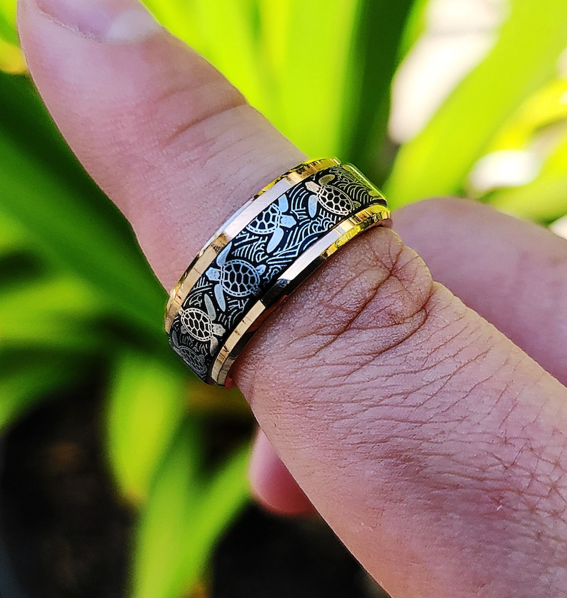 Engraved Sea Turtle Ring, Sea Turtle Wedding Ring, Tortoise Jewelry ...