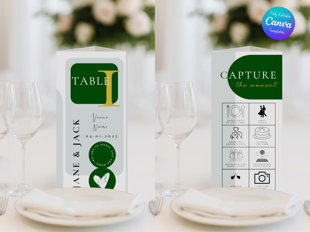 Editable Wedding Table Talker Template: Canva Trifold Design (A4 ...