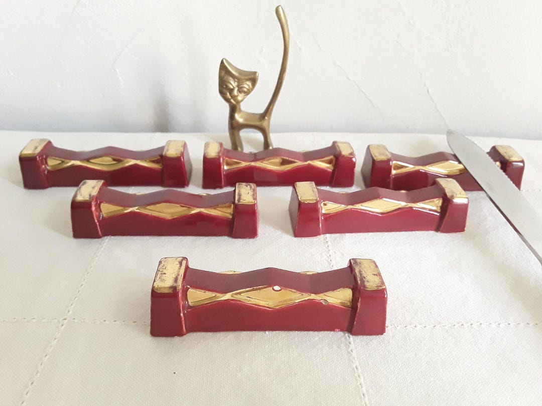 6 Vintage 1950s Ceramic Knife Rests - Etsy