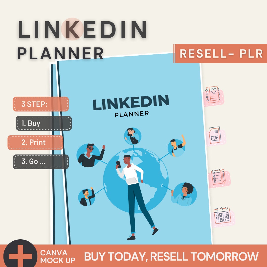 Gift2025 Linkedin Planner Printable PDF A4 Size Resellable PLR - Etsy