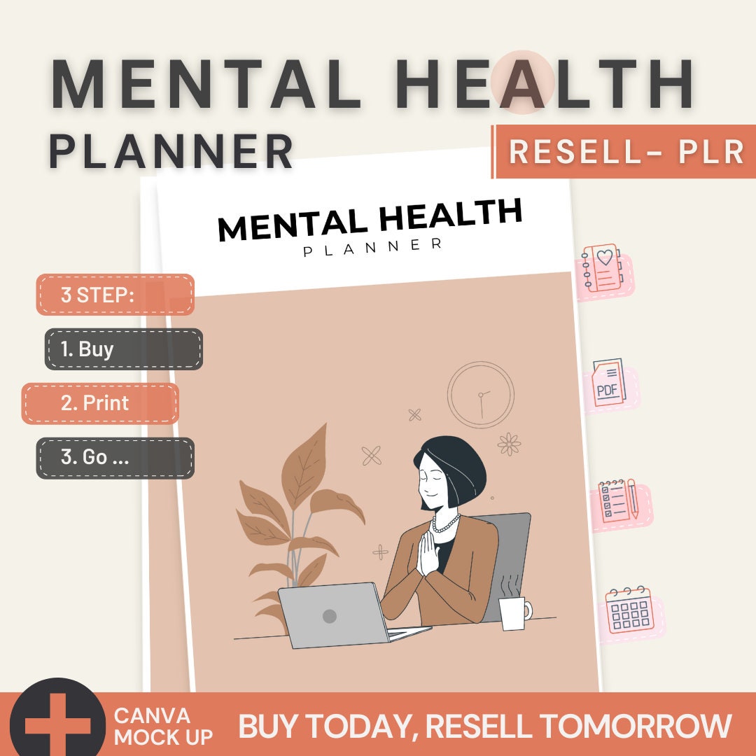 Mental Health Planner 2024 Printable PDF A4 Size Resellable PLR - Etsy
