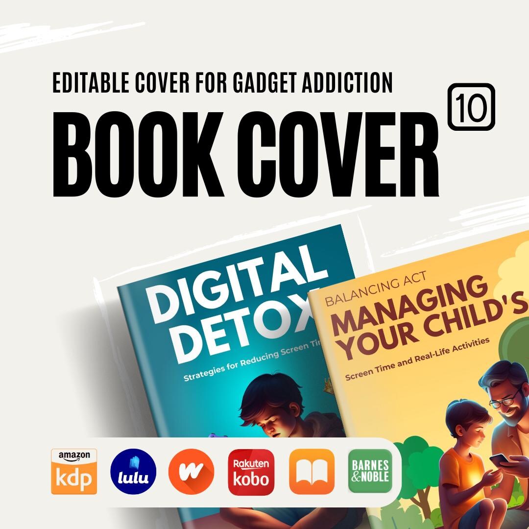 Book Cover for Gadget Addiction-parenting -canva Template Ebook Cover ...