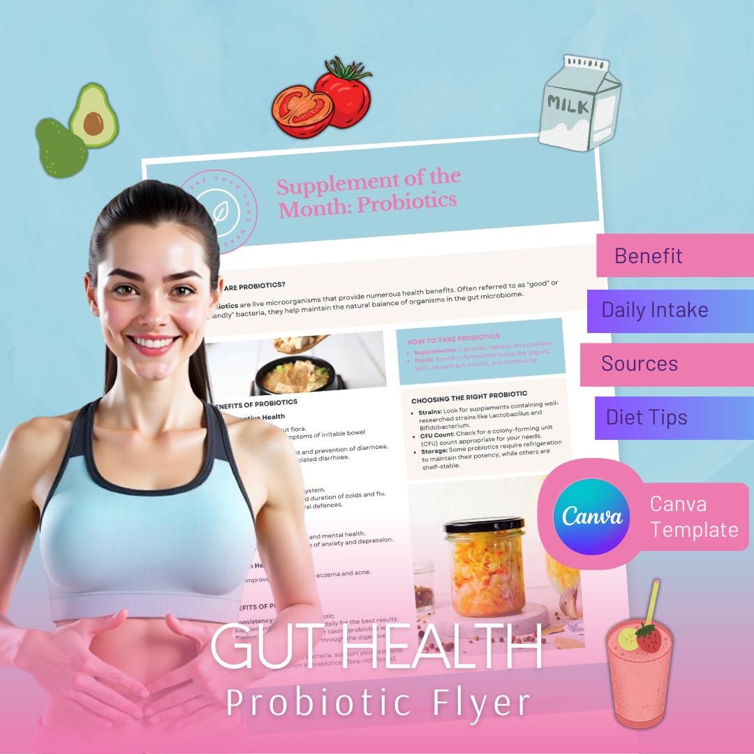 Probiotics Flyer Design -canva Template - Etsy