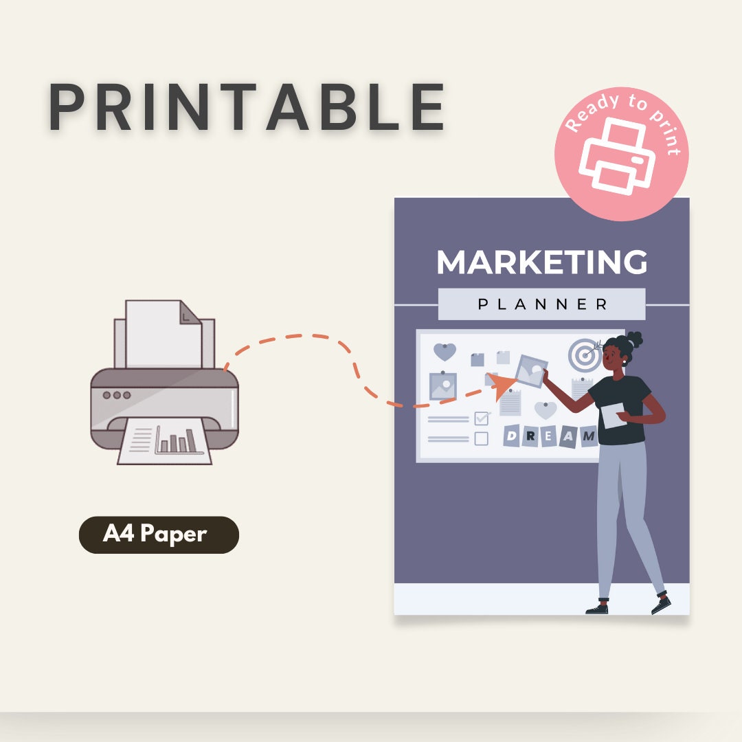 Marketing Planner Printable PDF A4 Size Resellable PLR - Etsy