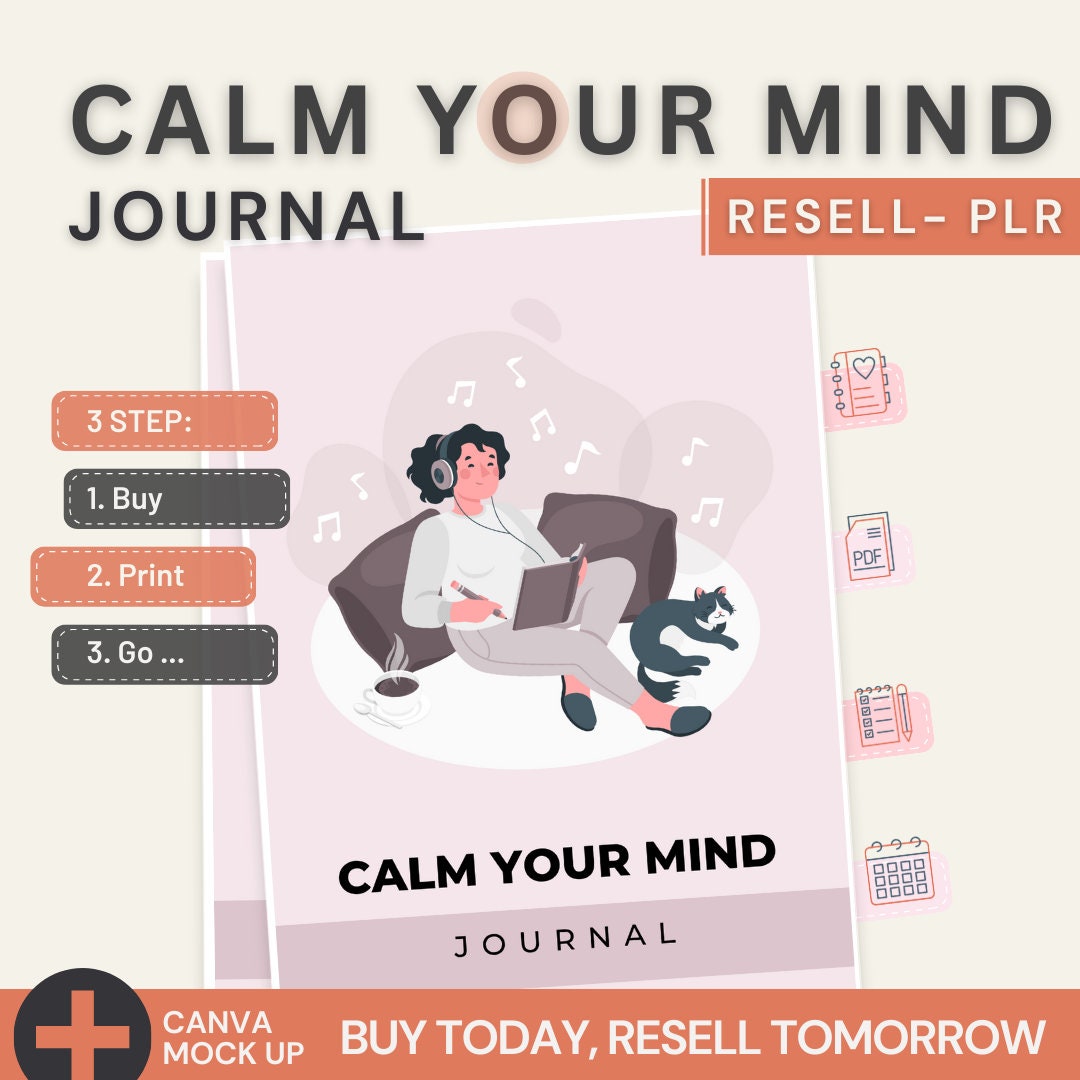 Calm Your Mind Journal 2024 Printable PDF A4 Size Resellable PLR - Etsy