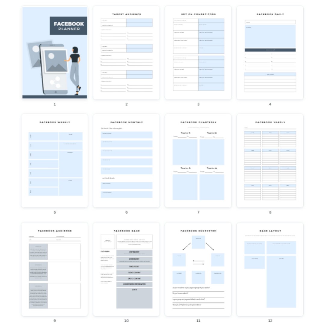 Facebook Planner 2024 Printable PDF A4 Size Resellable PLR - Etsy