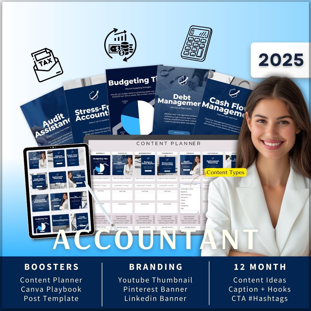 Accountant Bundle2025 - Canva Template-instagram Post Ideas-planner ...
