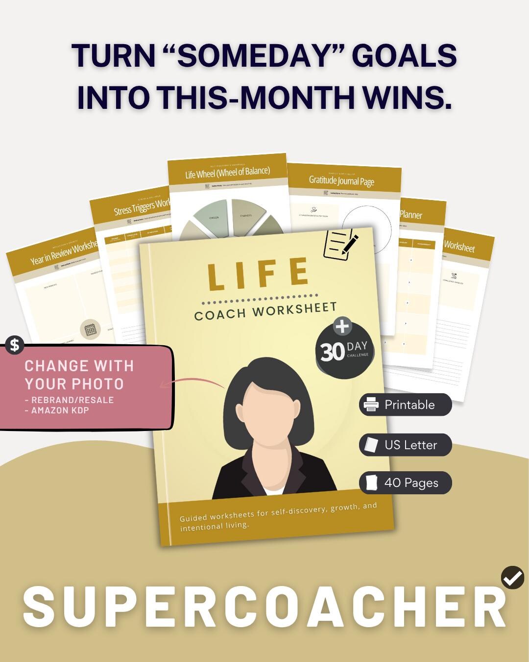 Life Coach Worksheet - Canva Template 40 Pages - Etsy