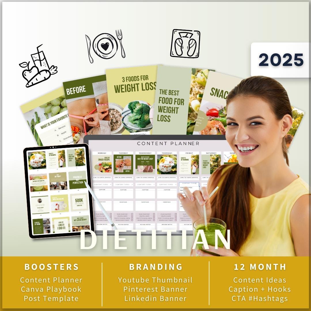 Dietitian-dietician Bundle2025 - Canva Template-instagram Post Ideas ...