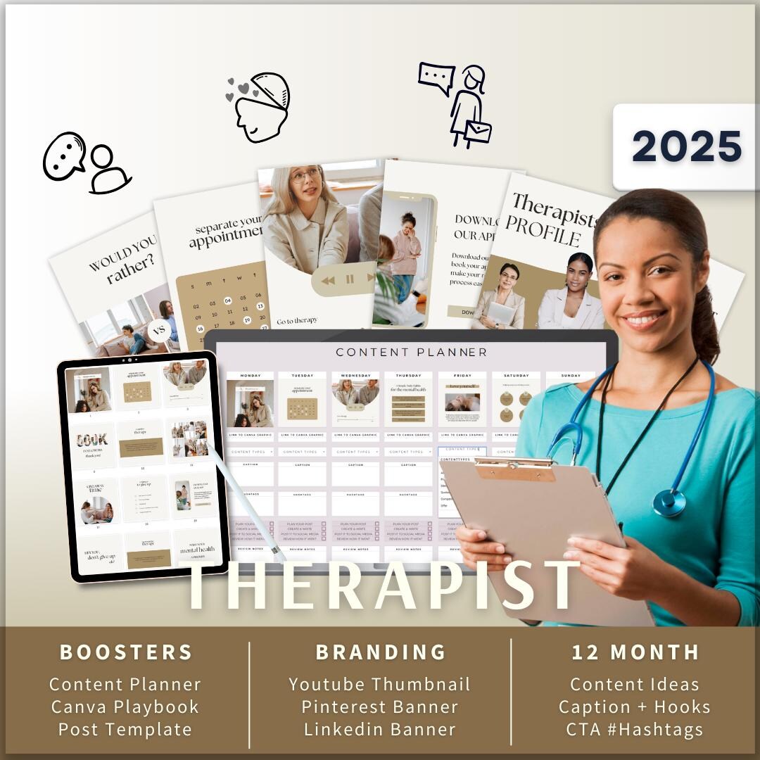Therapist Bundle2025 - Canva Template-instagram Post Ideas-planner ...