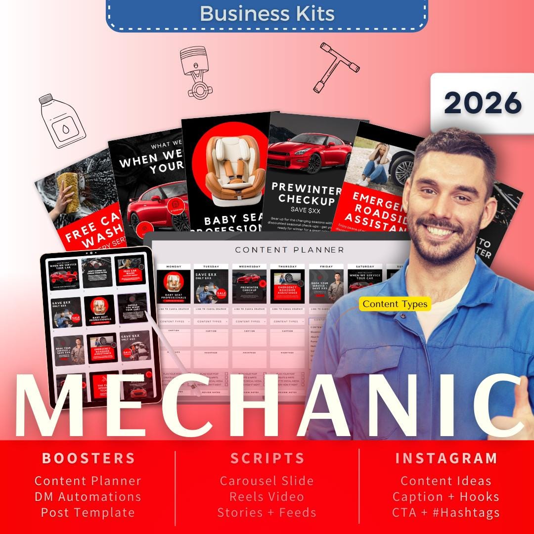 Mechanic-car Technician Biz Kit Bundle2026 - Canva Template-instagram ...