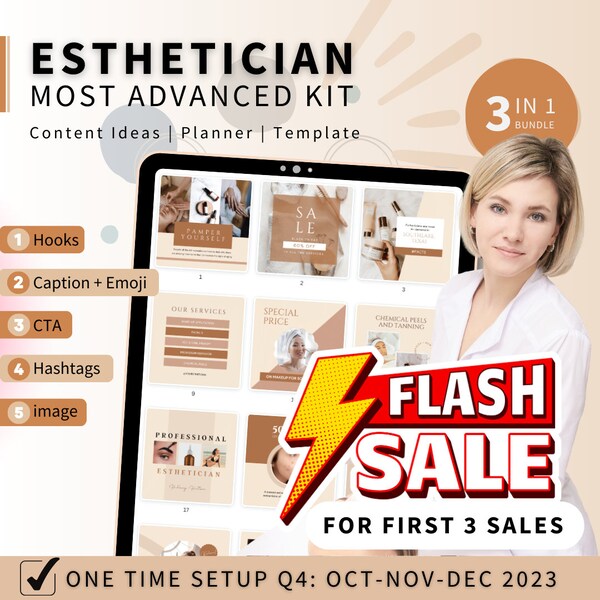 Esthetician Content Calendar - Etsy