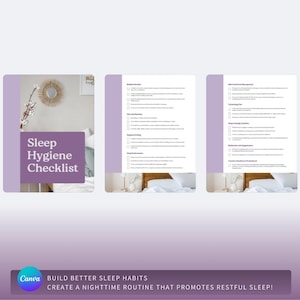 Sleep Hygiene Checklist - Canva Template - Etsy