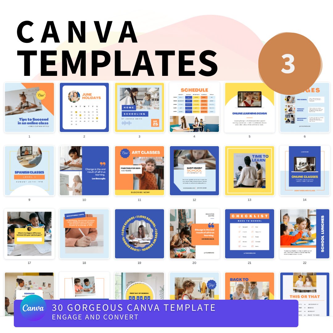 Online Tutor 3 in 1 Bundle 2024 Canva Template-post Ideas-planner ...