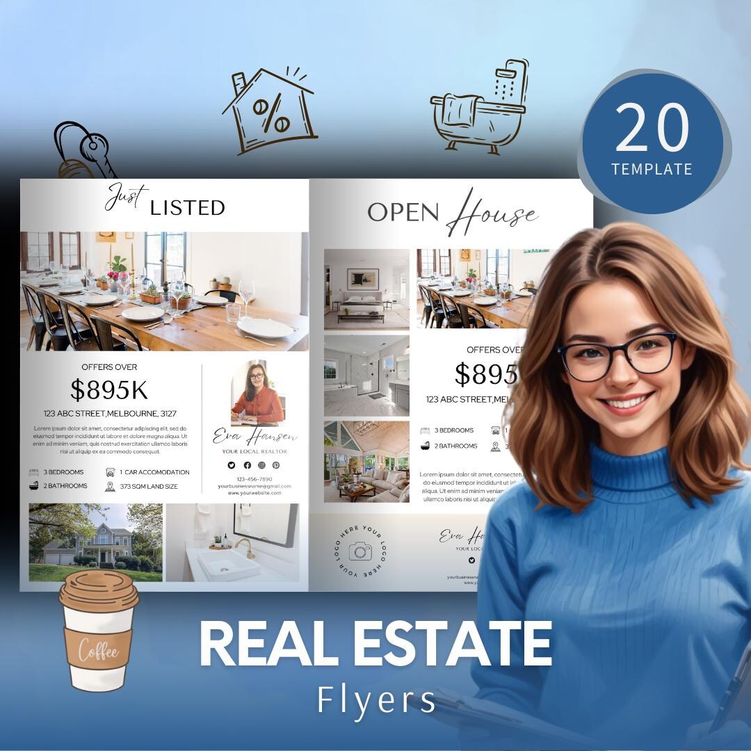 Flyer Design for Realtor-real Estate Agent Pdf-canva Template 2025-just ...
