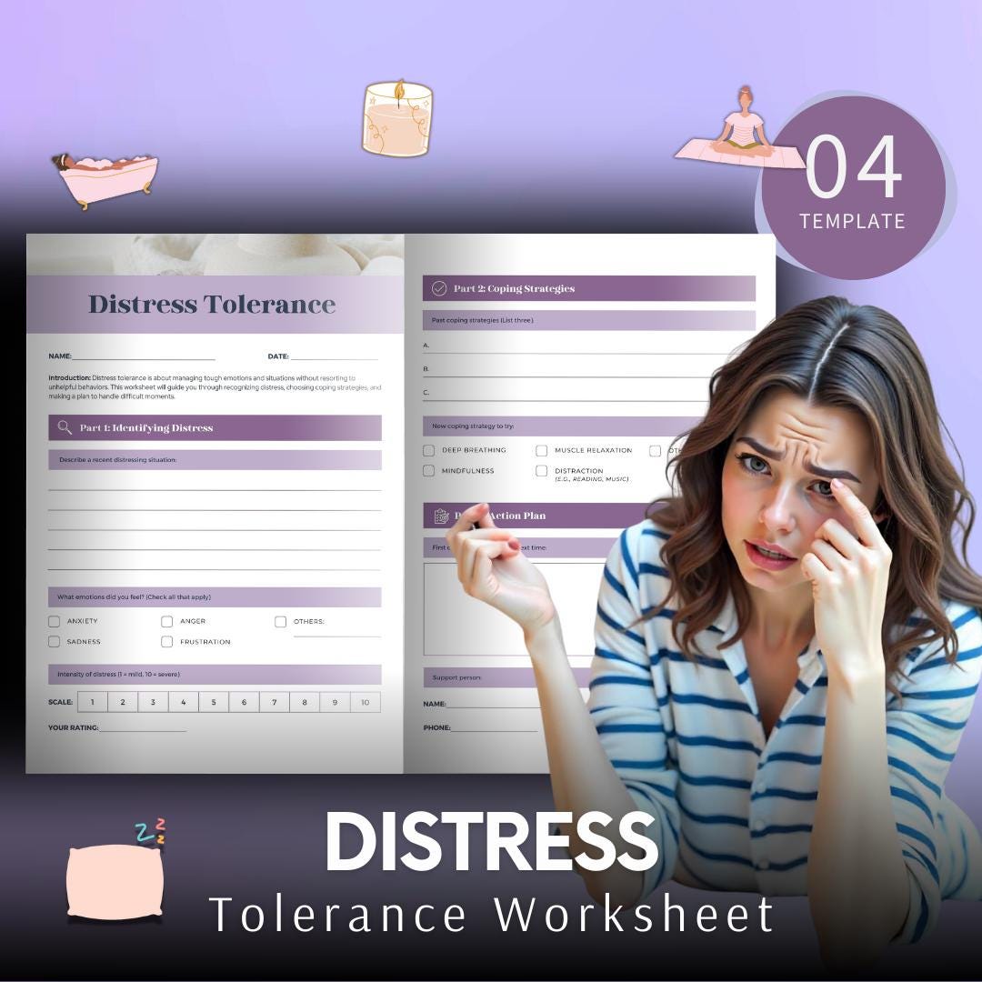 Distress Tolerance Worksheet - Canva Template - Etsy