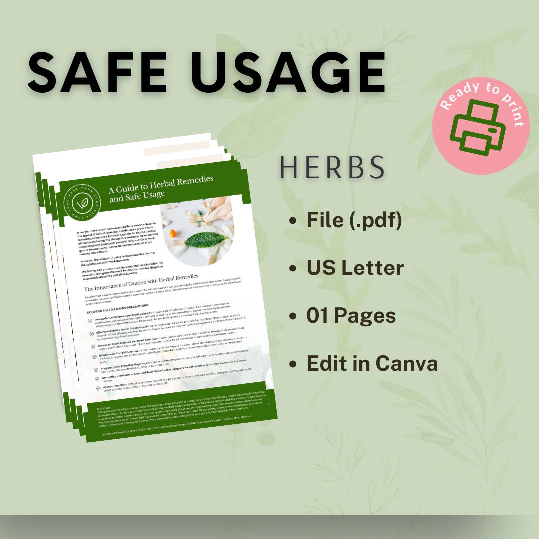 Sample of Safe Usage Herbs Herbalist-herbal Store, Canva Template-plant ...
