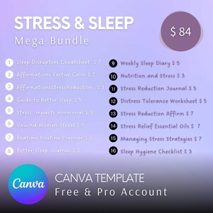 Stress and Sleep Mega Bundle-canva Template - Etsy